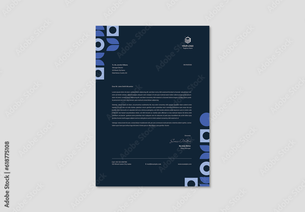 Creative Letterhead Template Stock Template | Adobe Stock