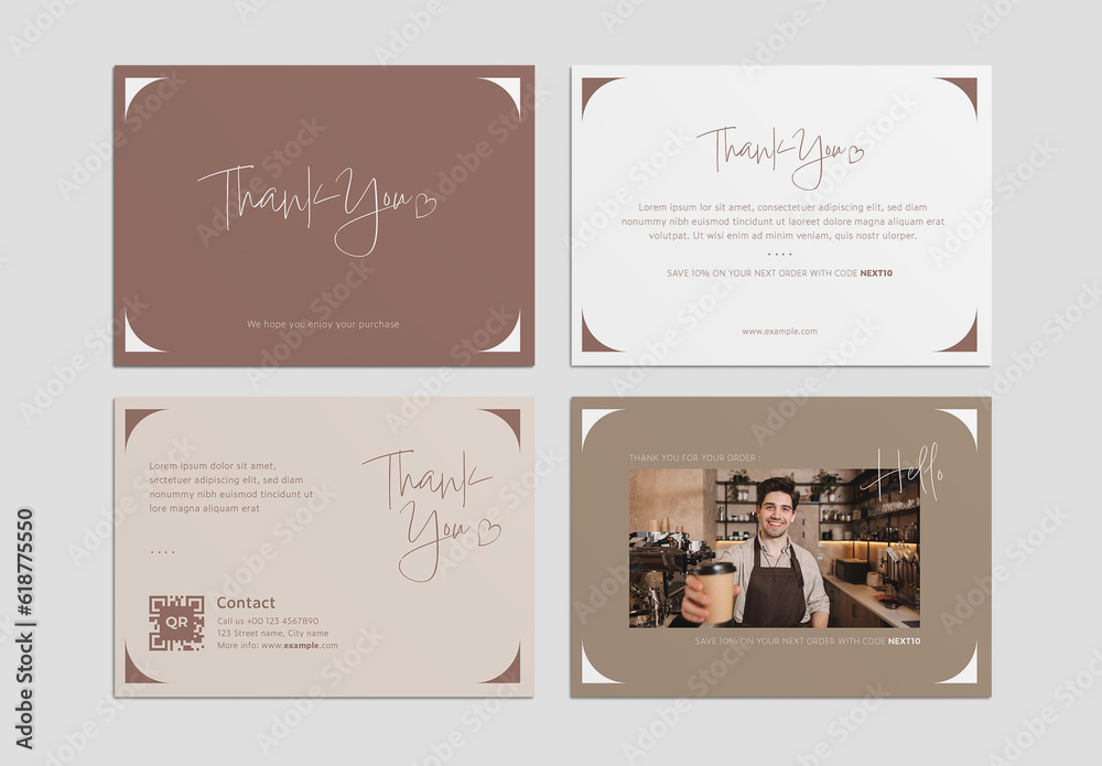 Thank You Card Layout Stock Template | Adobe Stock