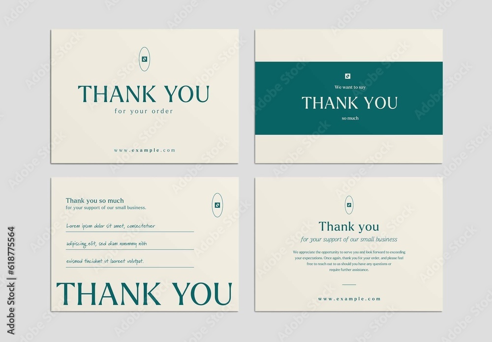 Stylish Thank You Card Template Stock Template | Adobe Stock