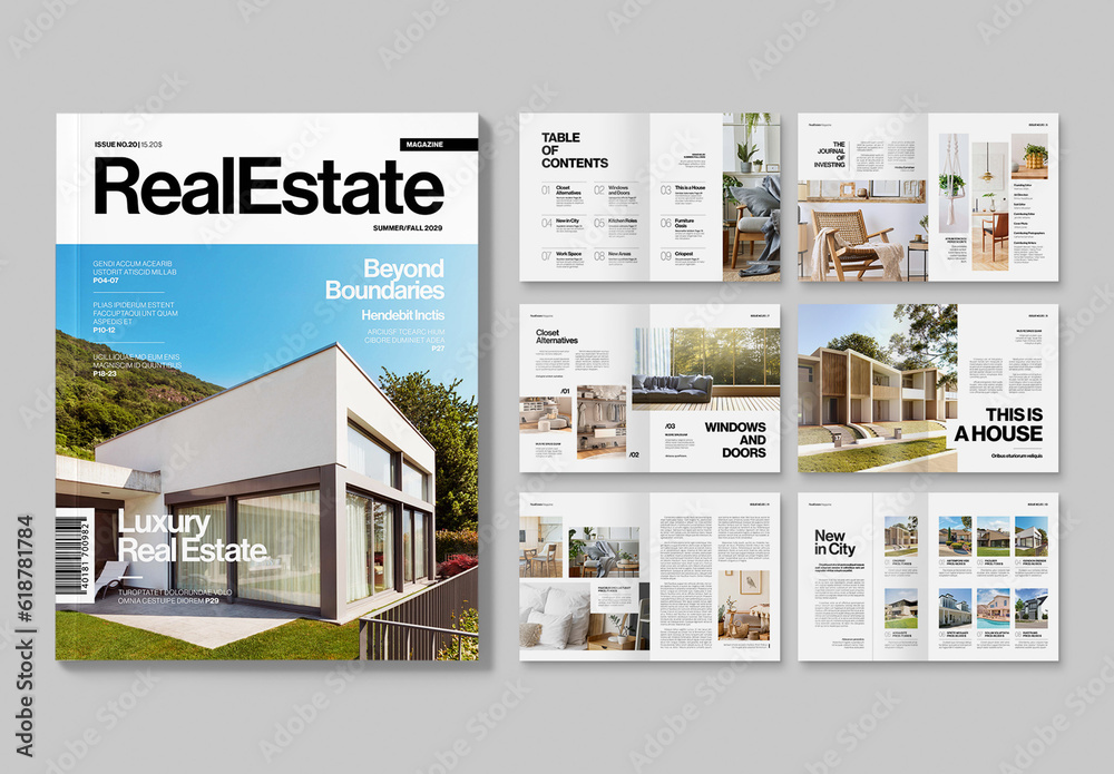 Modern Magazine Layout Stock Template | Adobe Stock