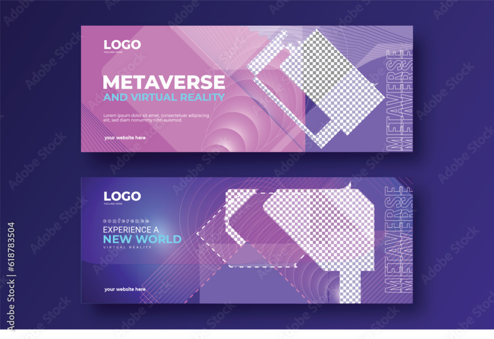 horizontal vertical abstract neon light effect with gradient futuristic ...