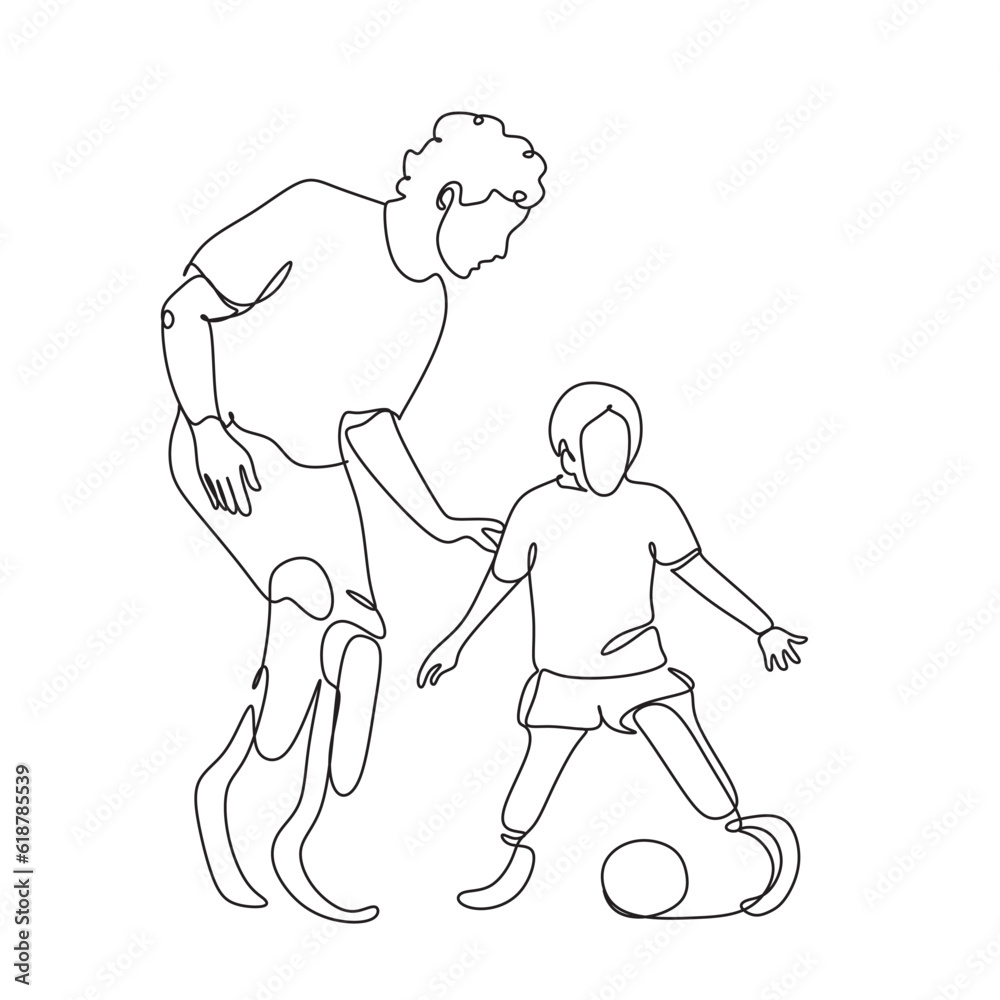 Continuous drawing line art disabled person on prostheses. Human ...