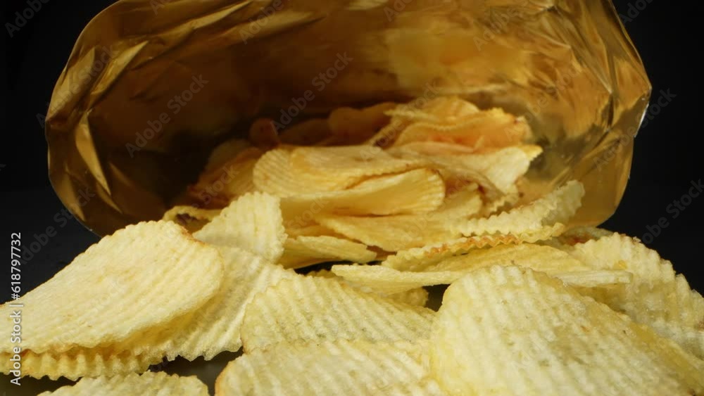 In a macro video, the camera zooms in, capturing the crisp ridges and ...