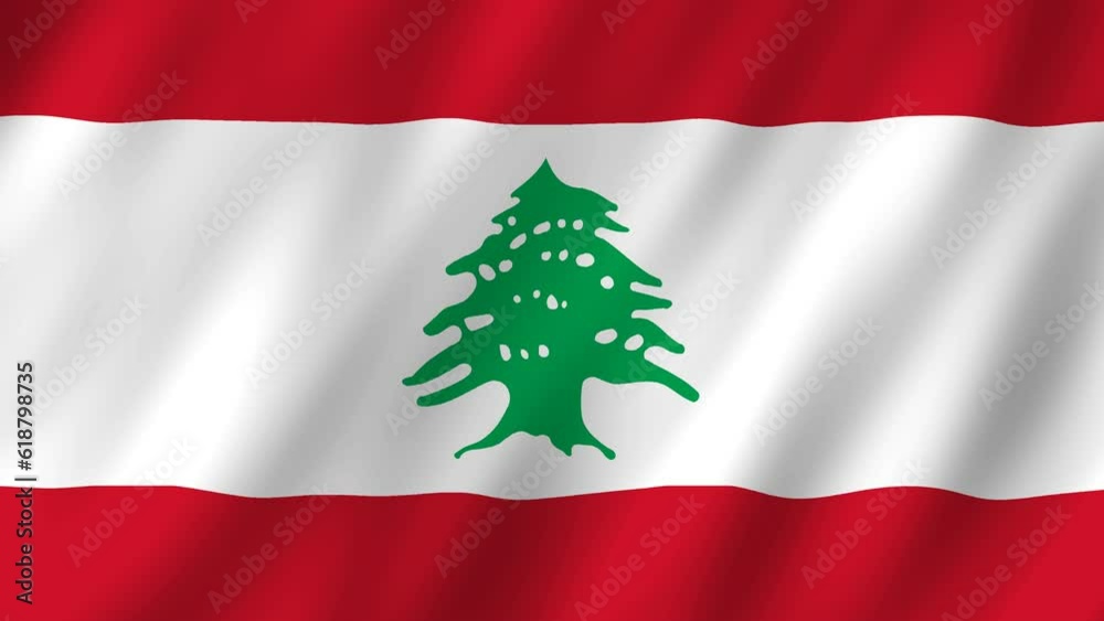 Flag of the Lebanon waving animation. looping National Lebanon flag ...