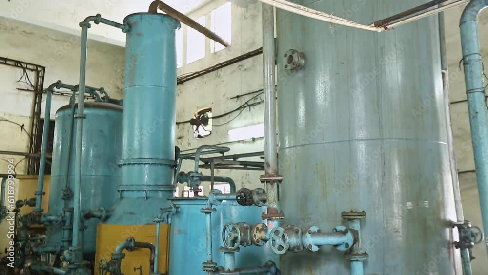 Steam storage tanks equipped with pipes and valves for efficient ...