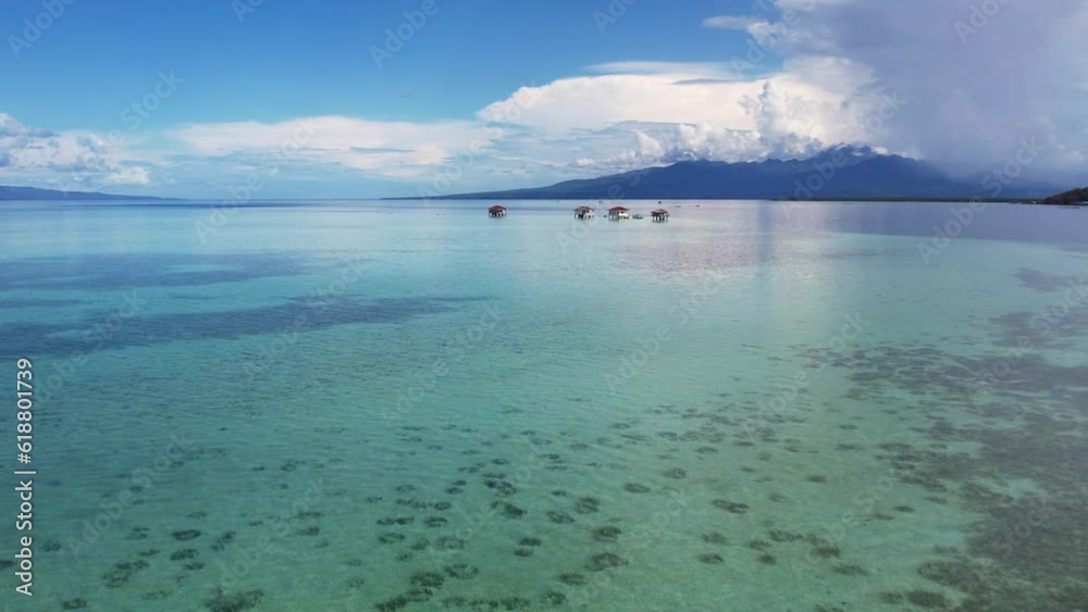 Sand, spit, shoal in the ocean, tropical islands, boats, drone Stock ...