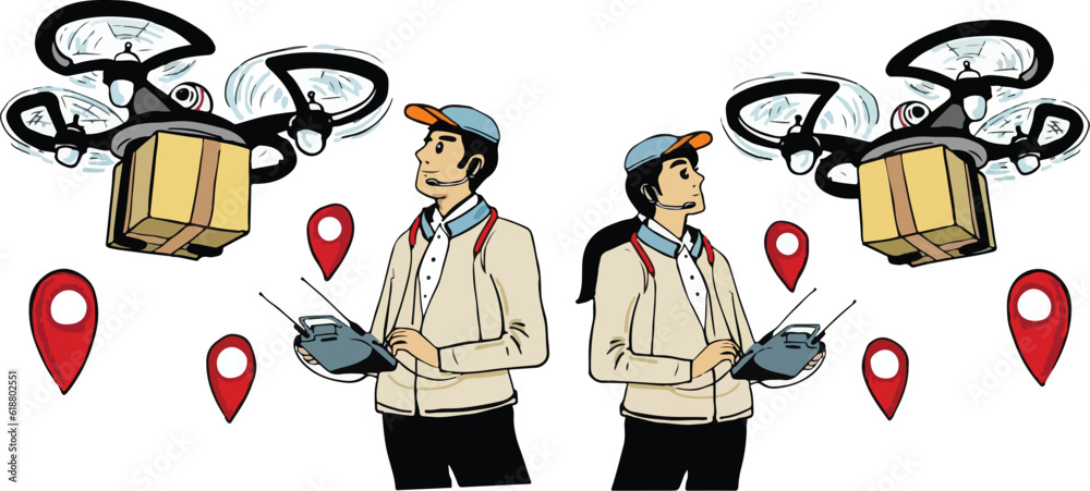 Set up a drone delivery service. Air cargo technology for customers ...