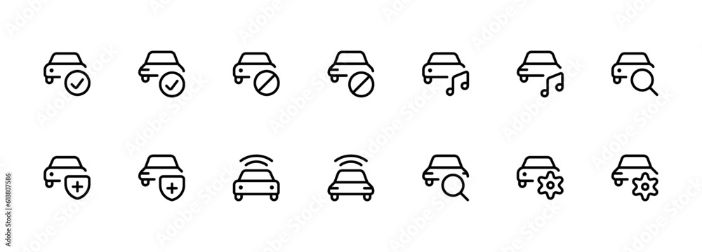 Car icon. Car function, search, music, repair icon. vector illustration ...