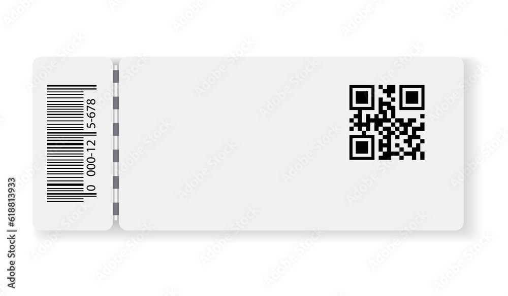 Empty ticket template. Blank concert ticket or lottery coupon. Event ...