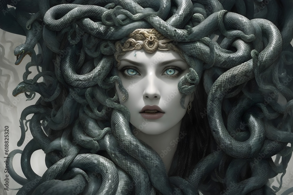 Fearsome Gaze of Medusa: Encounter the captivating visage of Medusa ...