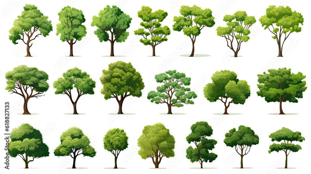 Green Tree Collection: Set of Isolated Trees with Different Canopies ...