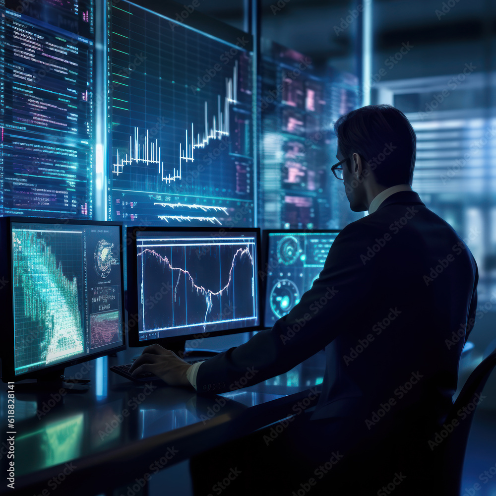 Cutting-edge Vision: Tech Guru in Futuristic Data Center Utilizing ...