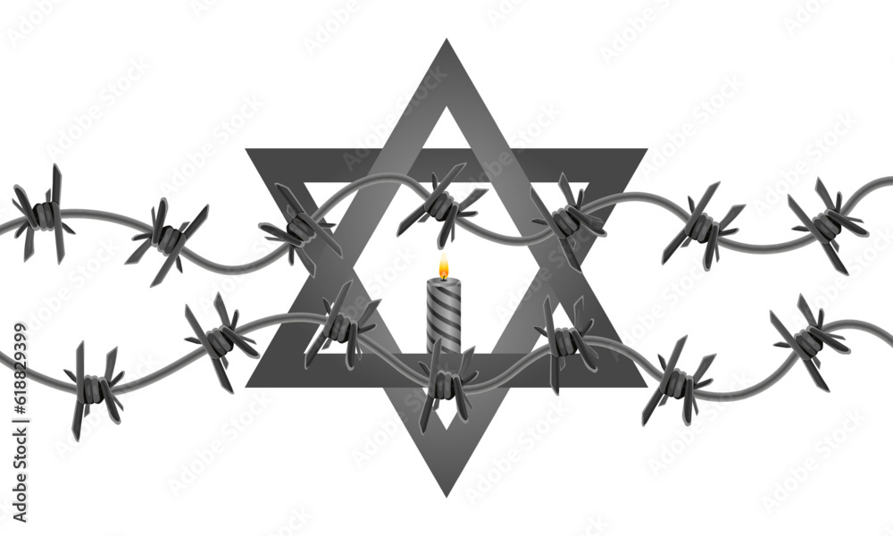 Day of Remembrance of the Jewish Genocide during World War II, vector ...