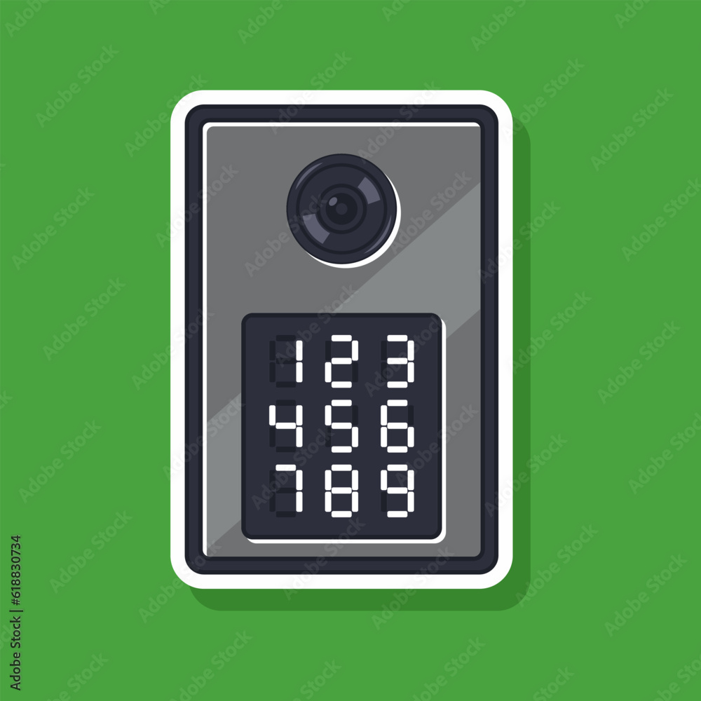 Keyless door lock vector cartoon illustration isolated on background ...