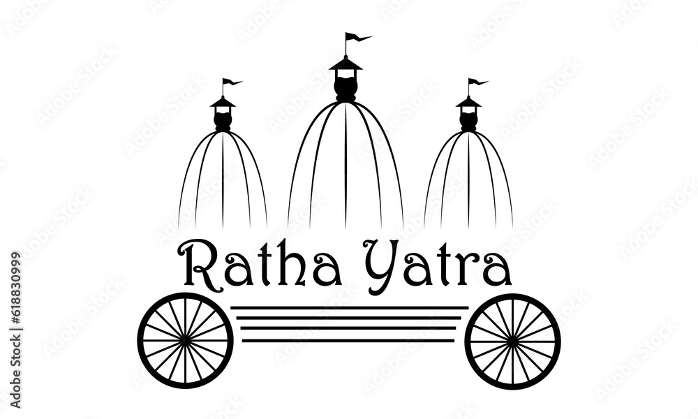 Ratha Yatra of Lord Jagannath festival in Odisha, vector art ...