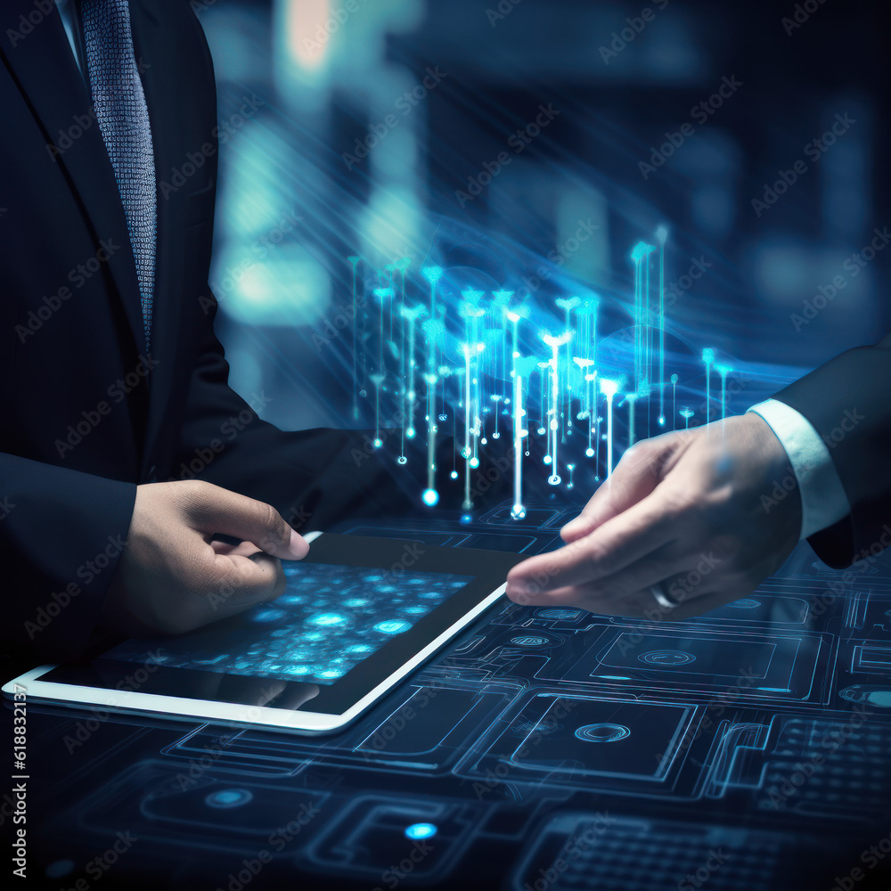 Cutting-edge Vision: Tech Guru in Futuristic Data Center Utilizing ...