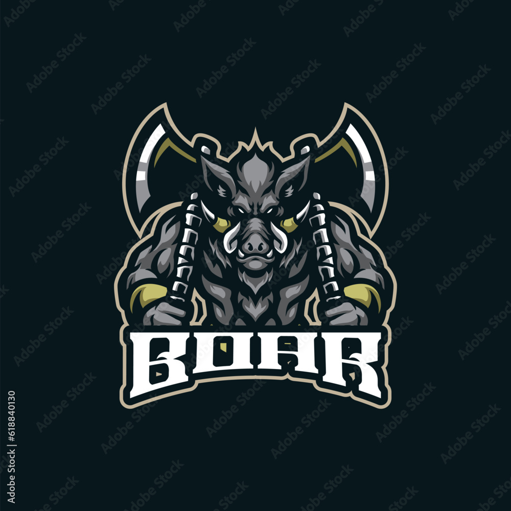 Boar mascot logo design vector with modern illustration concept style ...