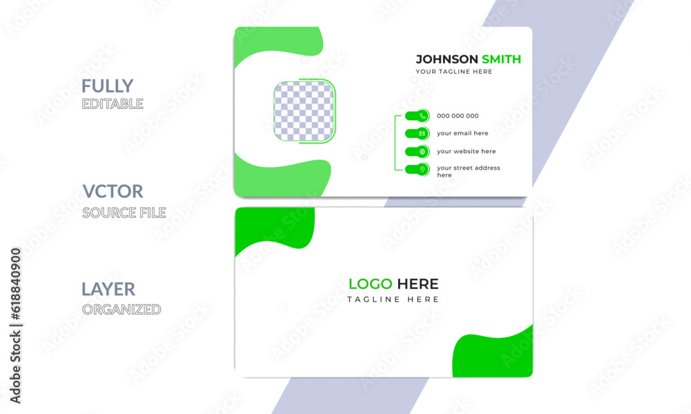 Professional Vector Business Card Design || Visiting Crad Design Stock ...
