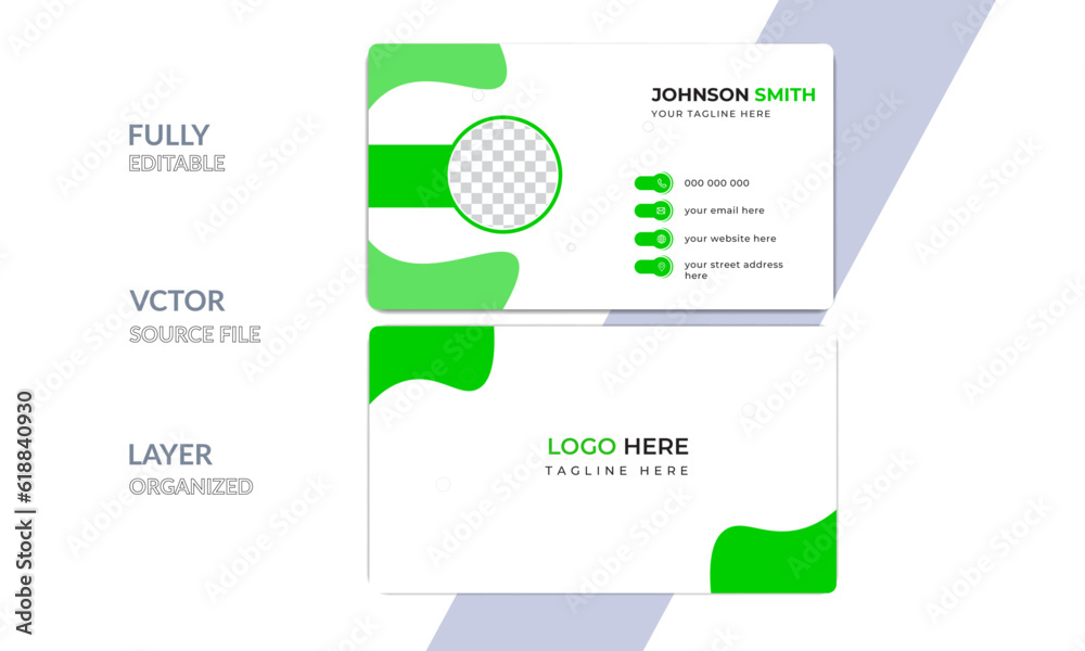 Professional Vector Business Card Design || Visiting Crad Design Stock ...
