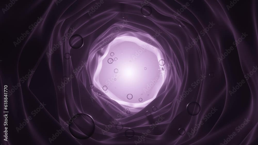 Seamless loop abstract underwater tunnel animation. VFX. Place for logo ...