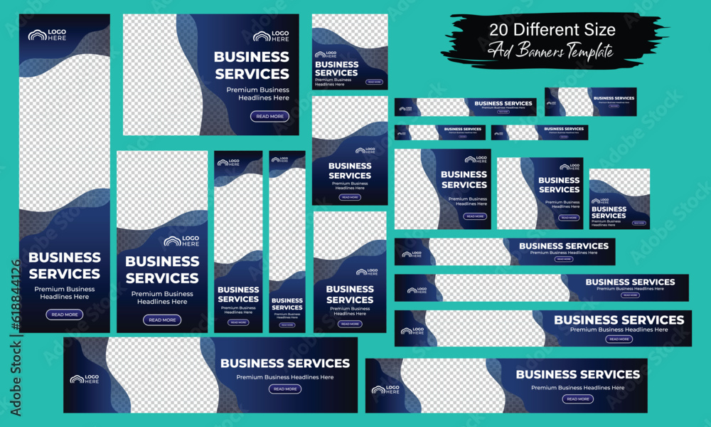 Horizontal header web banner. Vector horizontal and vertical google web ...