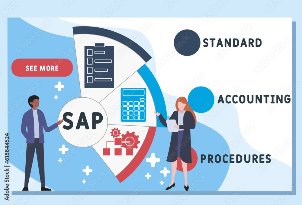 SAP - Standard Accounting Procedures acronym. business concept ...