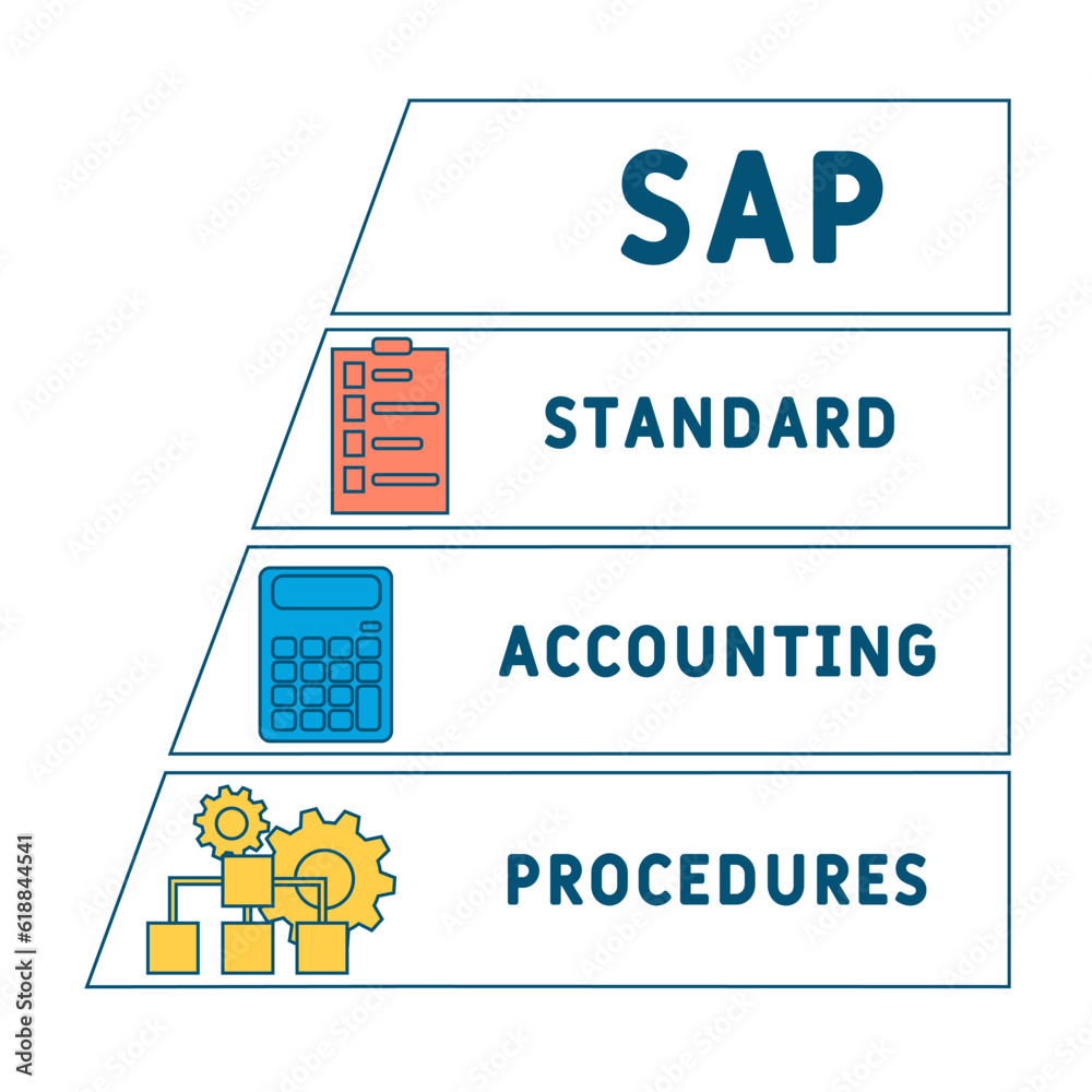 SAP - Standard Accounting Procedures acronym. business concept ...