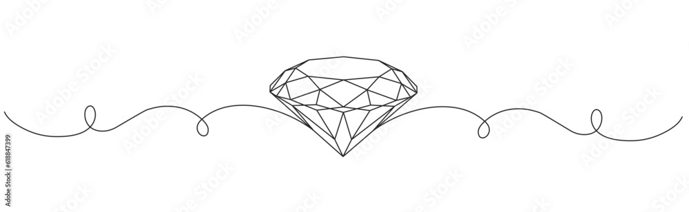 Diamond line art vector illustration Stock Vector | Adobe Stock