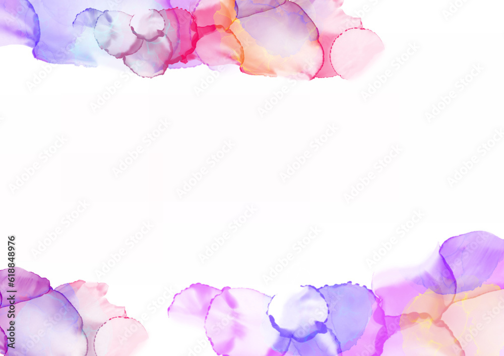 purple pink yellow acrylics frame border clipart on transparent ...