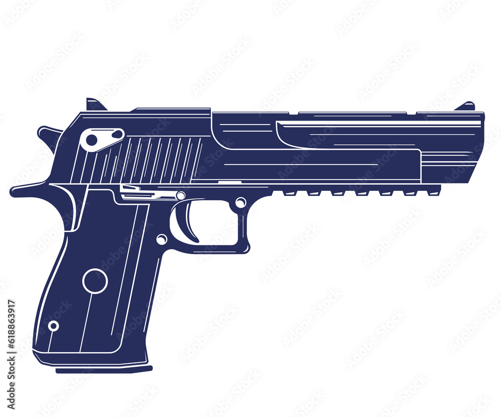 powerful pistol, handgun png design Stock Illustration | Adobe Stock