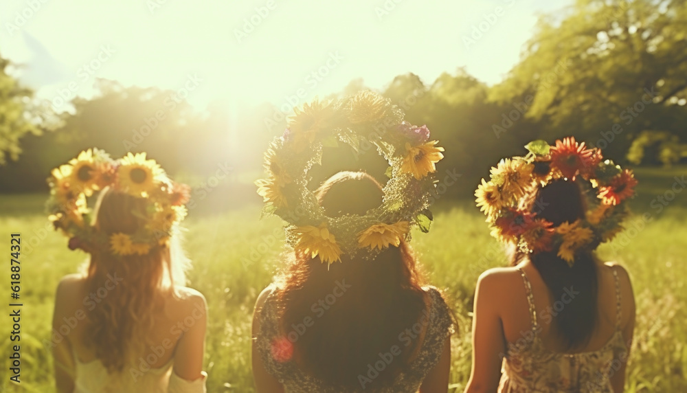 Spiritual solstice ritual celebrated at dawn in the midsummer ...