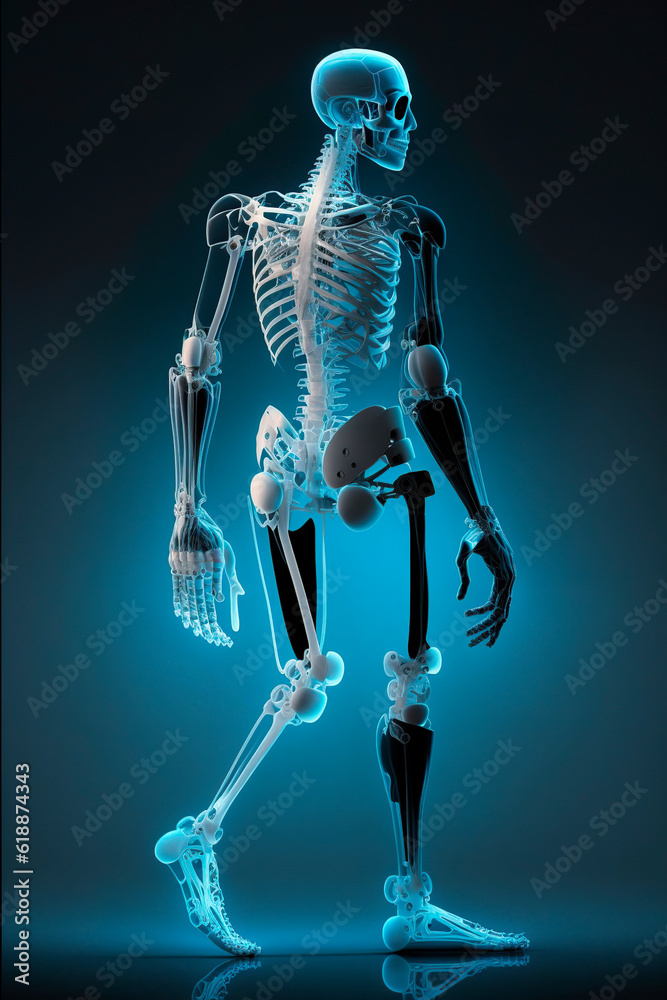 x ray of human skeleton, 3d rendered illustration of a skeleton ...