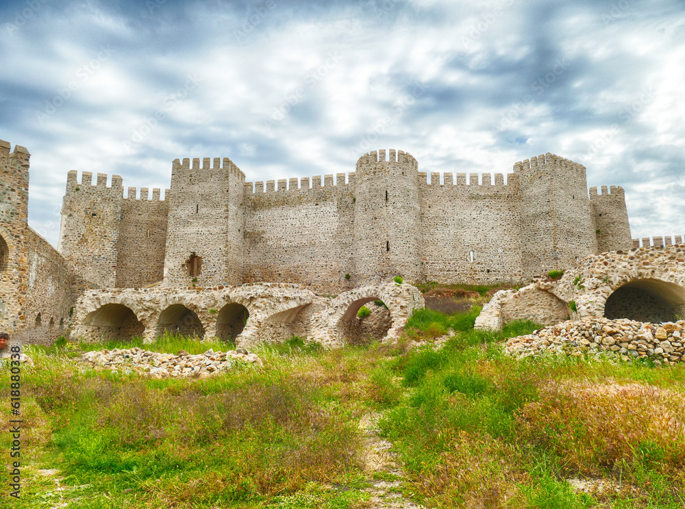 Mamure Castle, medieval castle crenellations,embrasures,parapet and ...