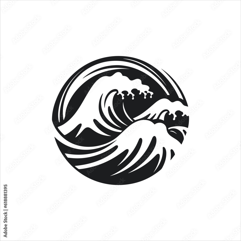 Japan logo design for japanese concept vector illustration. wave logo ...
