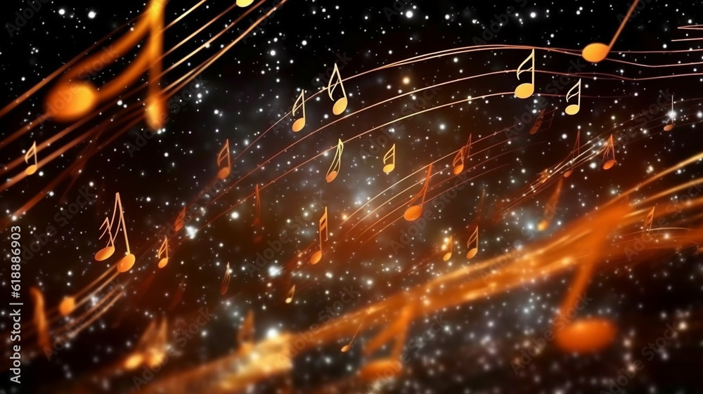 Modern musical background with sparkling notation Ai generated image ...