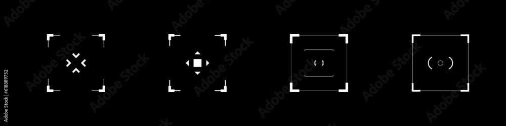 Cyberpunk style rectangle aim set. Square, targets, aims, sights, and ...
