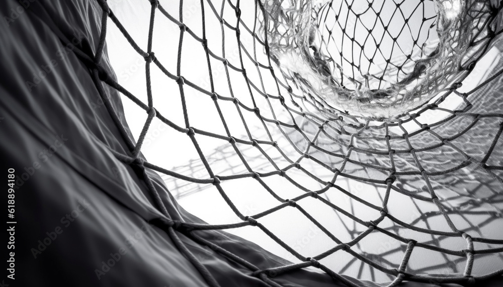 Trapped fish caught in commercial fishing net generated by AI Stock ...