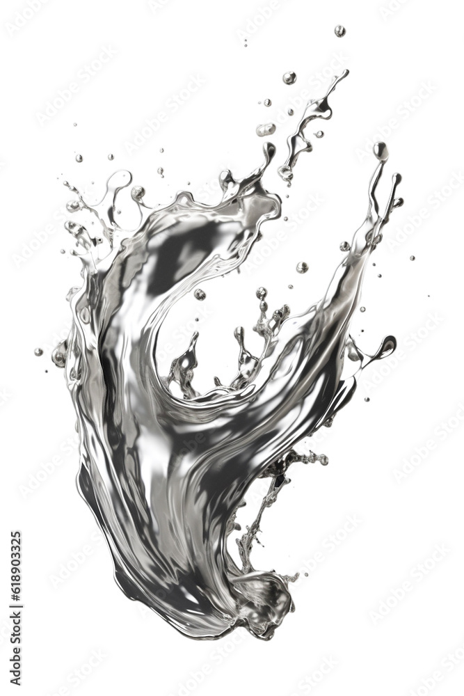 Brilliance Sparkling Color silver metalic Splash on Isolated ...