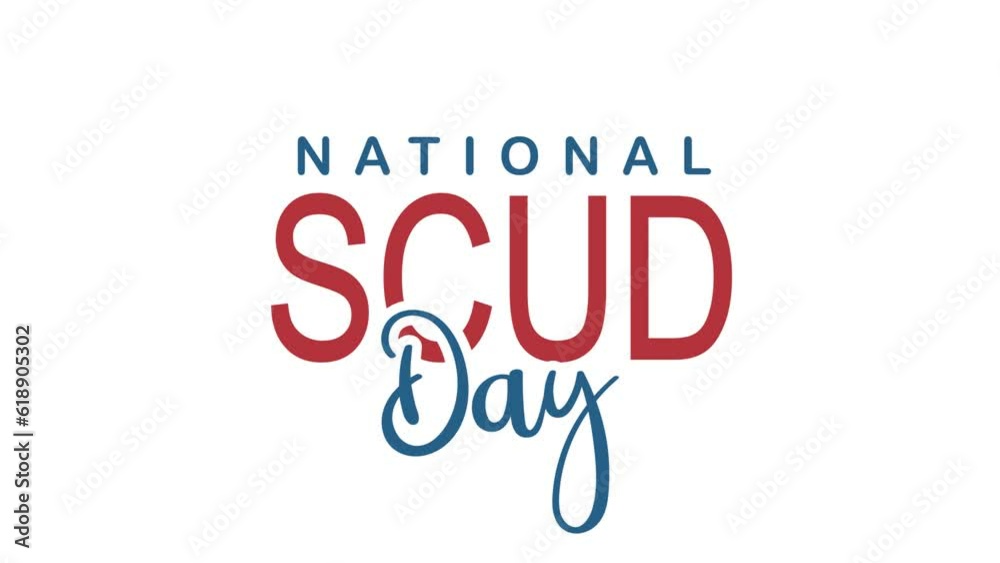 National SCUD Day Handwritten Animation Text. Great for Awareness Day ...