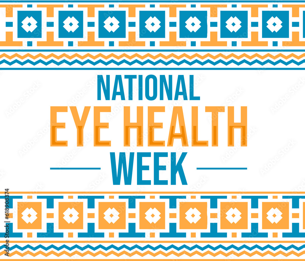 National Eye Health week background design with colorful shapes and ...