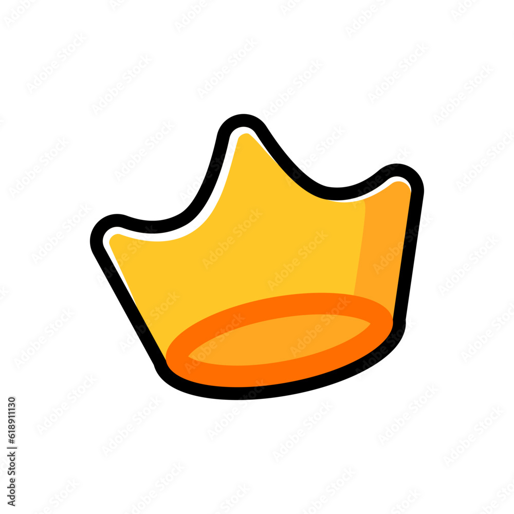 Isolated flat 3d crown icon for game, interface, sticker, app. The sign ...