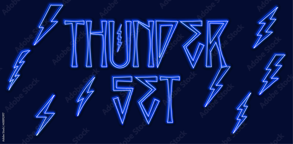 Thunder, game font alphabet sporty slanted letters. Speed logo ...