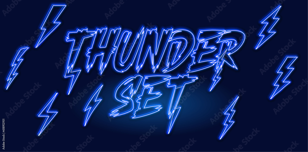 lightning thunder bold font typography lettering 3d text effect font style template background ...