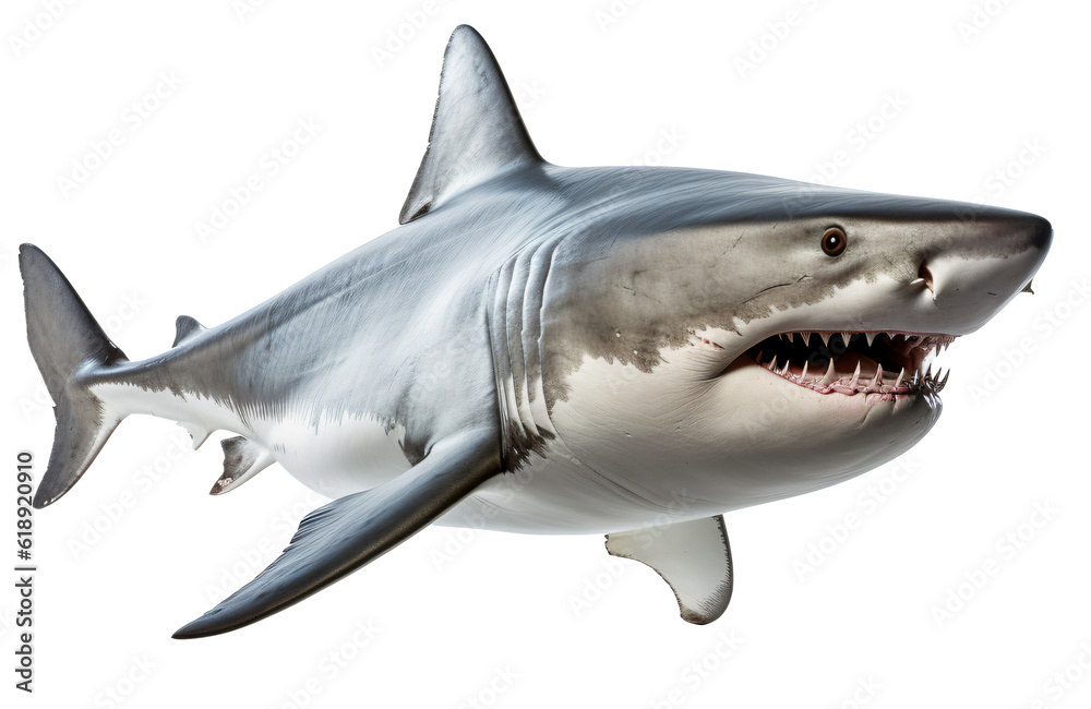 Shark isolated on the transparent background PNG. AI generative. Stock ...