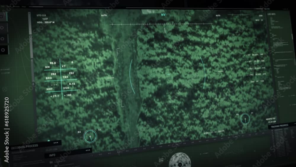 Military system scanning the designated location of a rocket attack ...