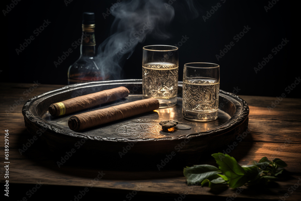 Cigar, cylindrical tobacco leaf twist, smoked, Cuban, tobacco smoking ...