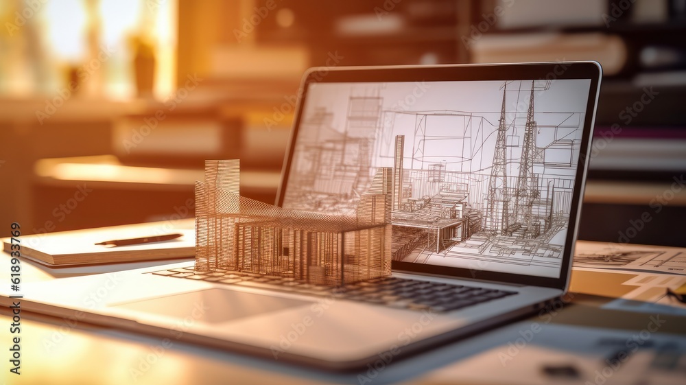 Workplace of an architect, interior designer, engineer. Design project ...