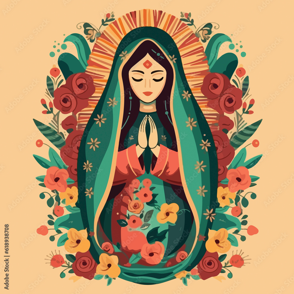 Captivating animated illustration: Virgen de Guadalupe. AI Generated ... Captivating animated illustration: Virgen de Guadalupe. AI Generated ...