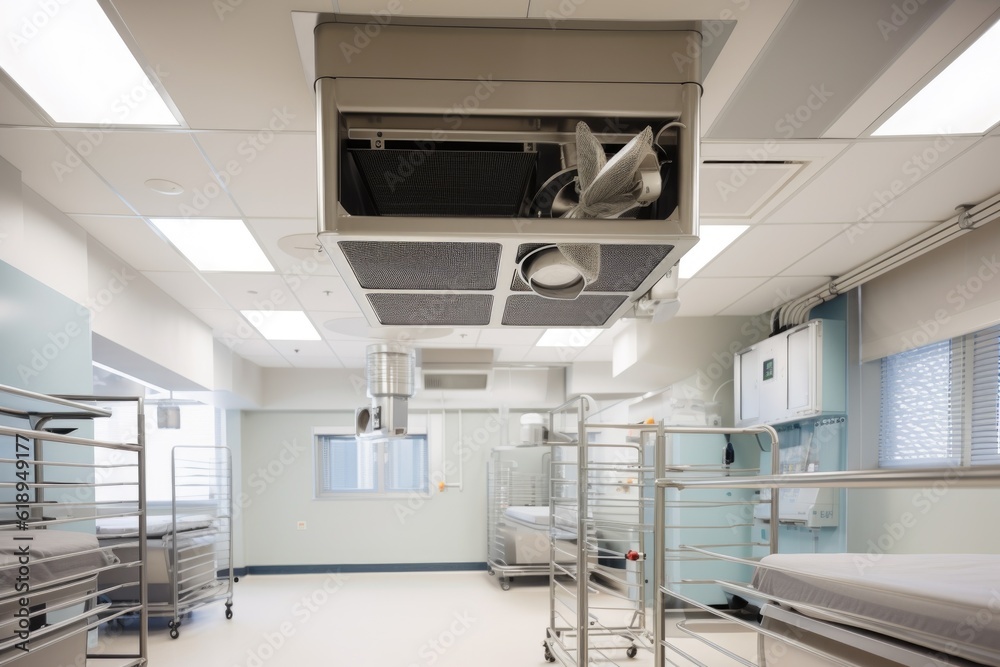 ventilation and exhaust system with fan, temperature sensor, and ...