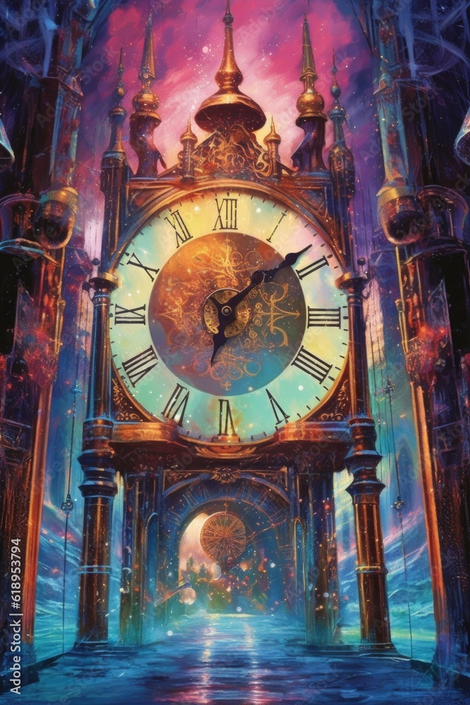 new years eve countdown clock at midnight, created with generative ai ...